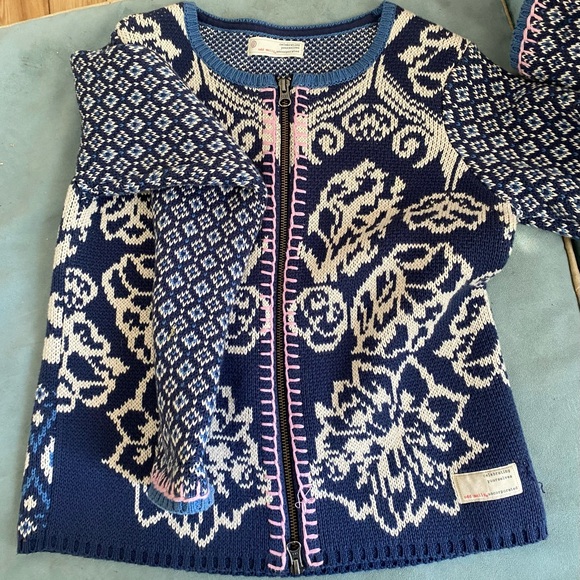 Odd Molly | Jackets & Coats | Odd Molly Blue And White Floral Jacket ...